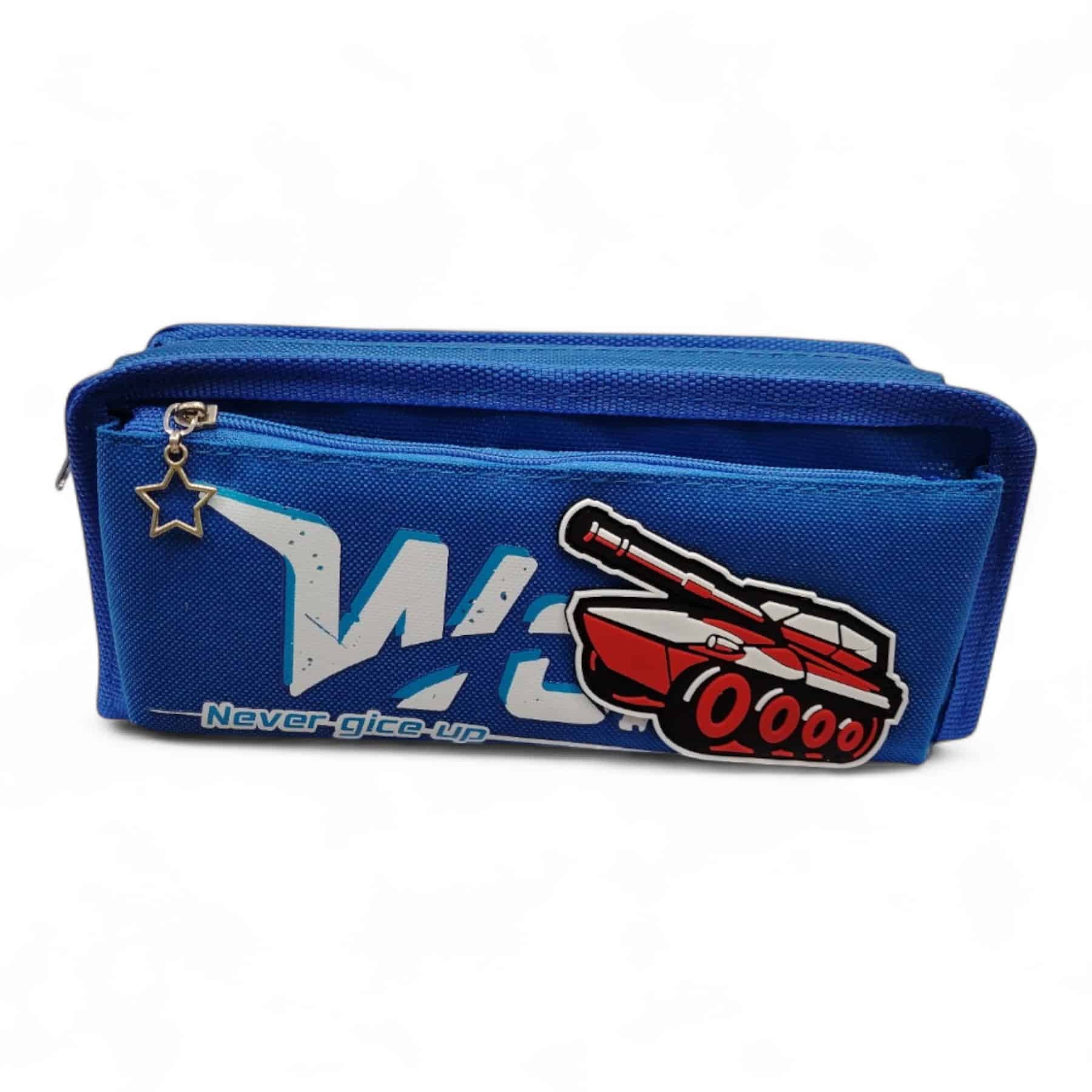 Double-Zipper Pencil case – Tank Design - مكتبة الرضوى